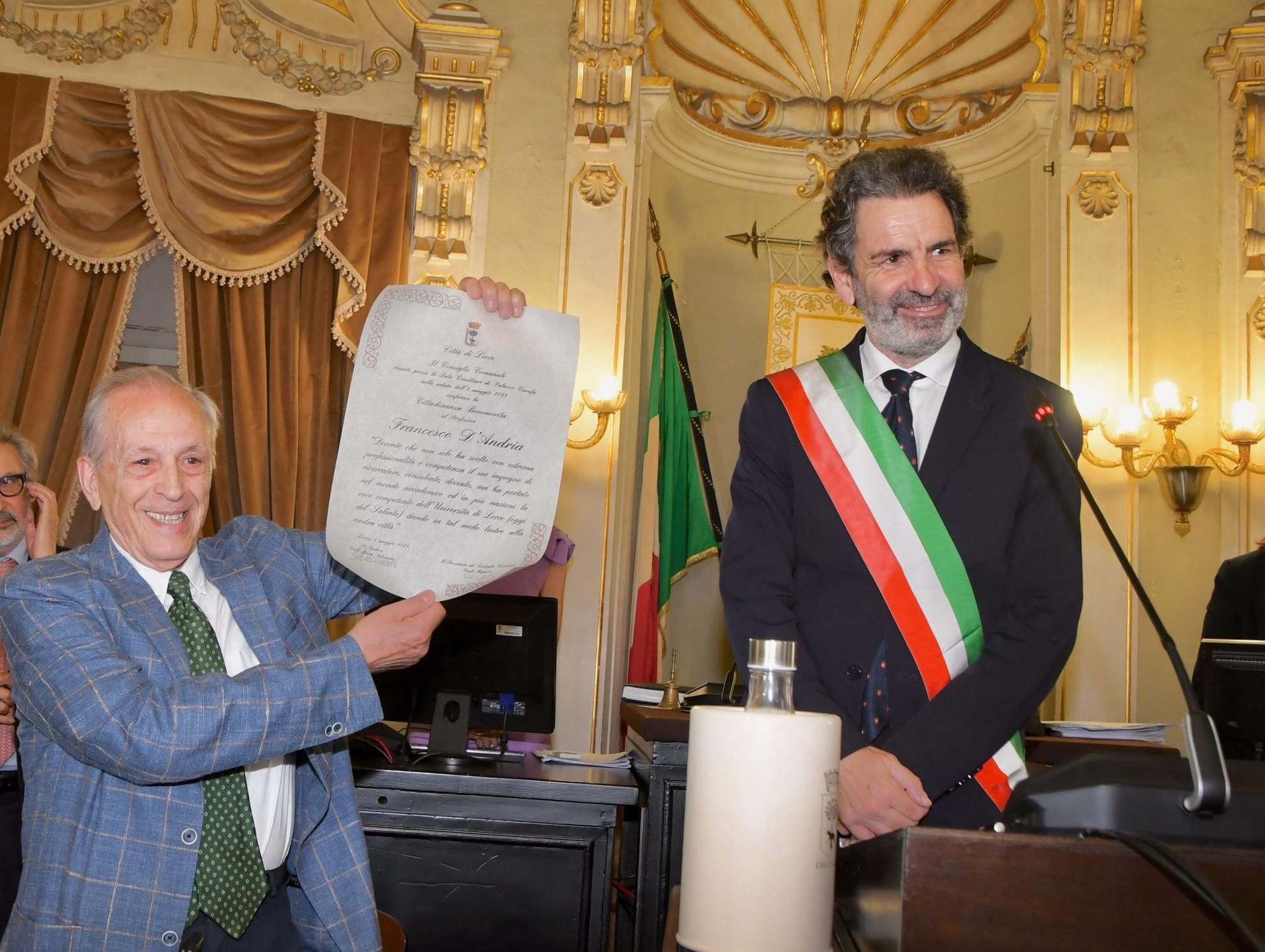 Cittadinanza benemerita al professor Francesco D’Andria: “Ha dato ...