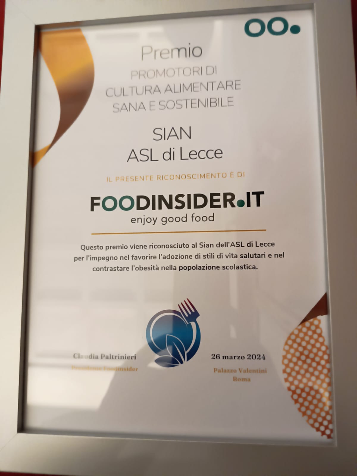 ASL Lecce: Il Sian premiato nel Summit della mensa scolastica ...