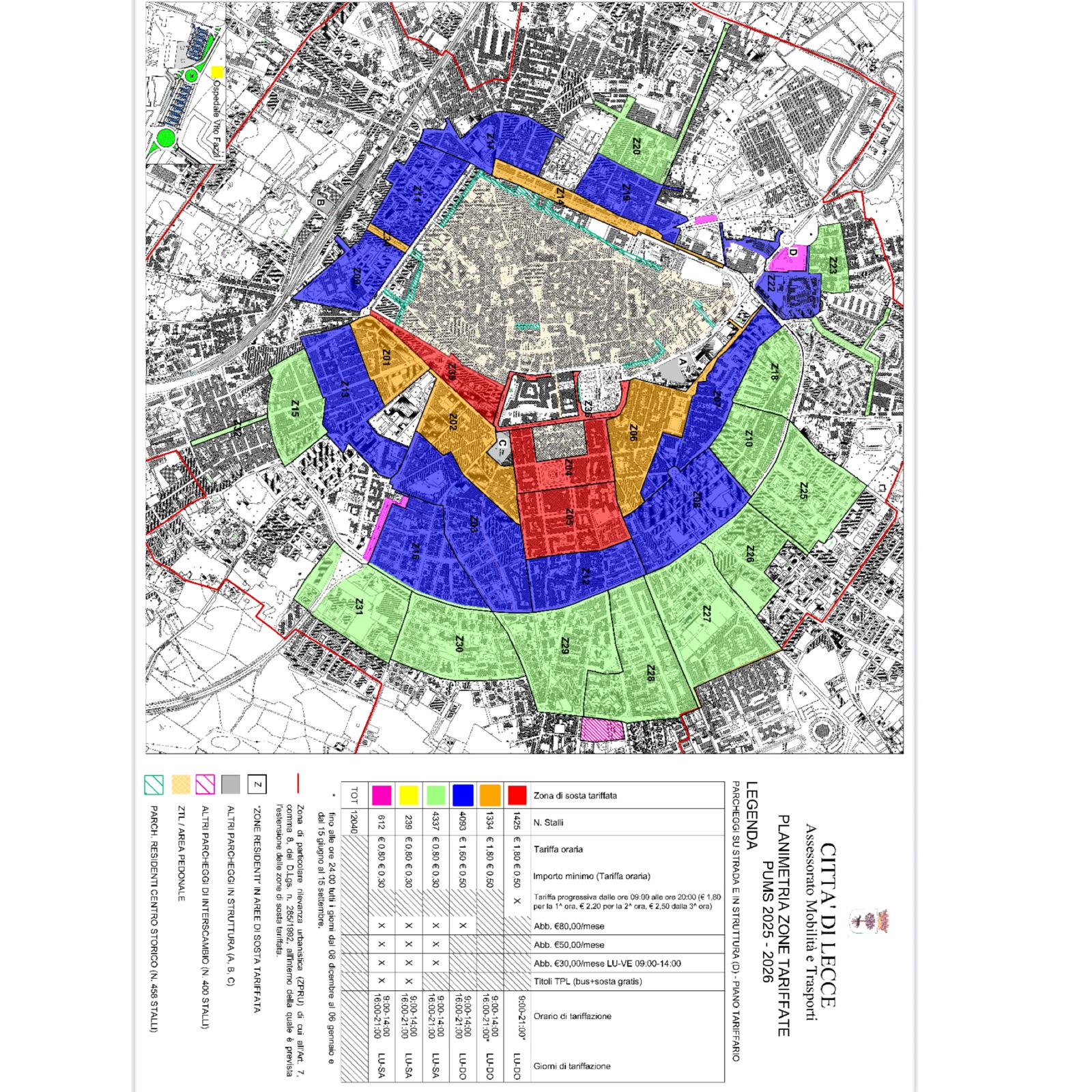 Allargamento strisce blu a Lecce, ecco la nuova mappa con le vie ...