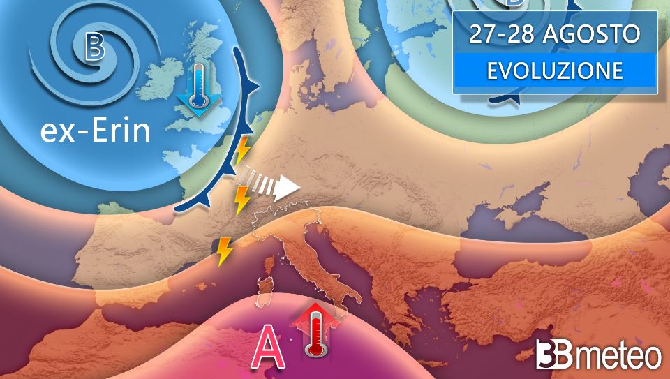 L’ex uragano Erin in rotta verso l’Europa. Italia contesa tra forte ...