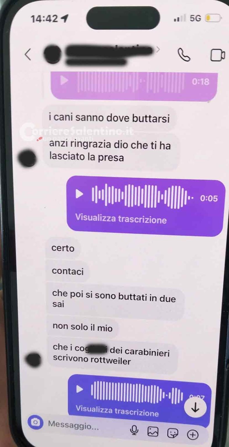 “Ringrazia Dio che il cane ha lasciato la presa...”. Nuove minacce ...