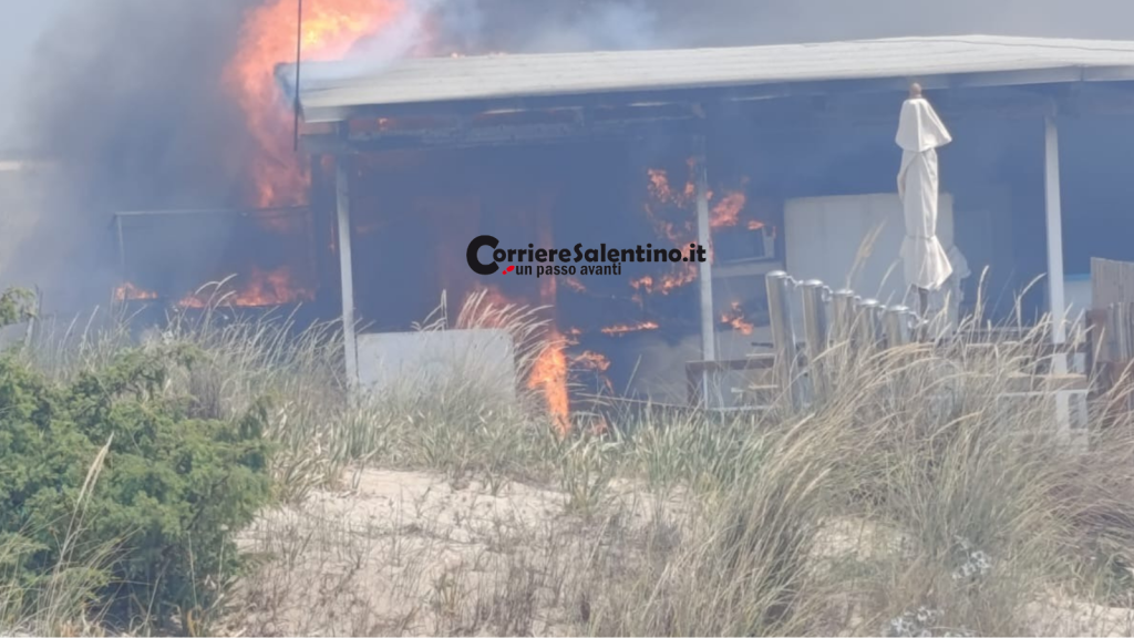 Inferno di fuoco a Torre San Giovanni: pineta e lido avvolti dalle ...