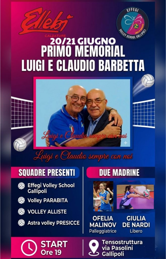 Memorial volley a Gallipoli Luigi e Claudio Barbetta - Corriere ...