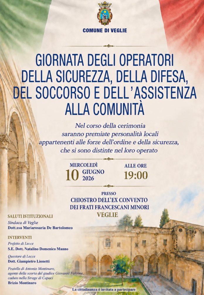 Veglie celebra la Giornata degli Operatori della Sicurezza, della ...