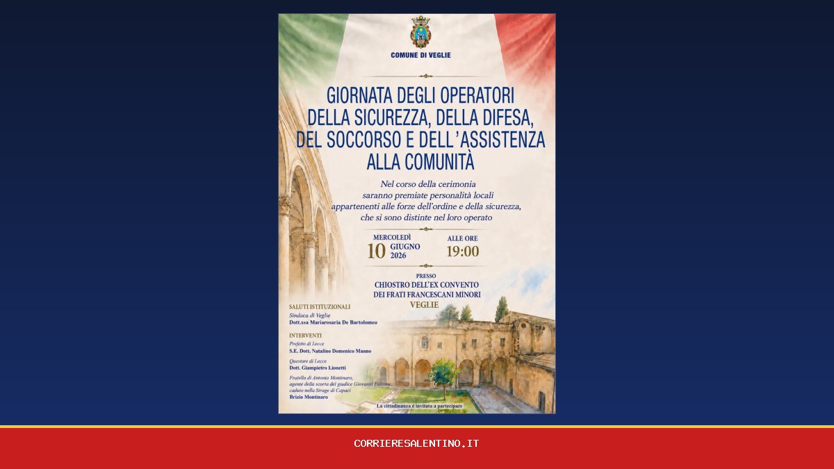 Veglie celebra la Giornata degli Operatori della Sicurezza, della ...