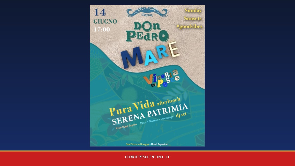 Dj set di Serena Patrimia al Don Pedro Mare, domenica 14 giugno ...